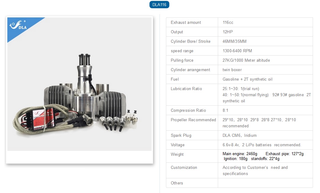 DLA 116CC i2 Twin inline RC Plane - Rchobby-Models